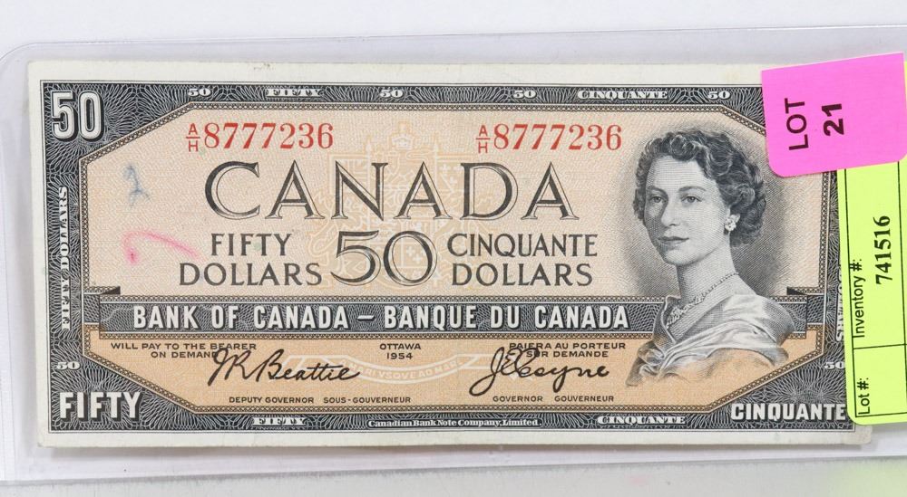 1954 CANADIAN $50 BILL.
