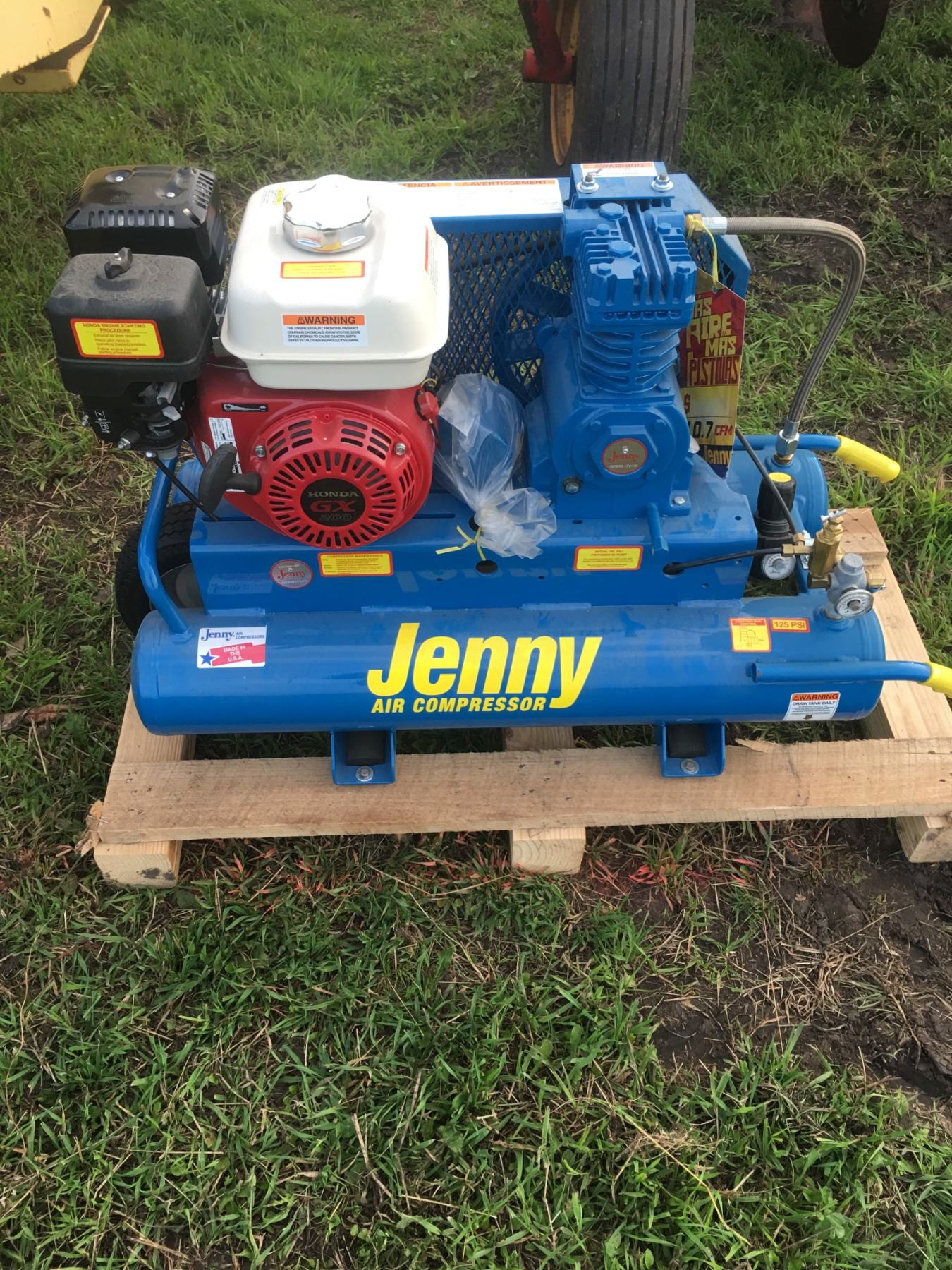 Brand New Jenny Dual Tank Air Compressor W/ Honda GX Engine, 200 Model ...