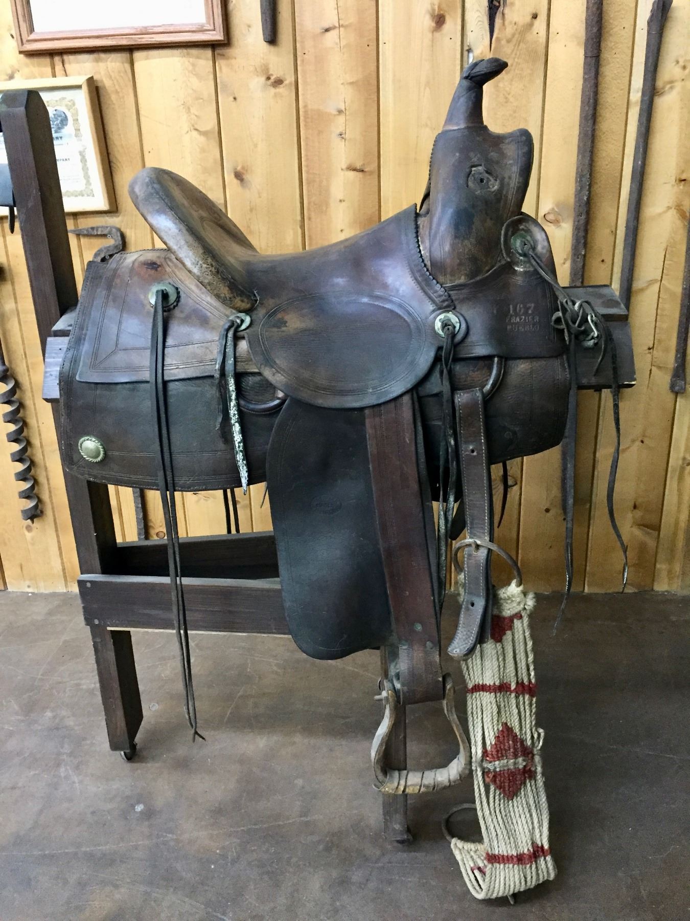 Antique RT Frazier Cowboy Saddle
