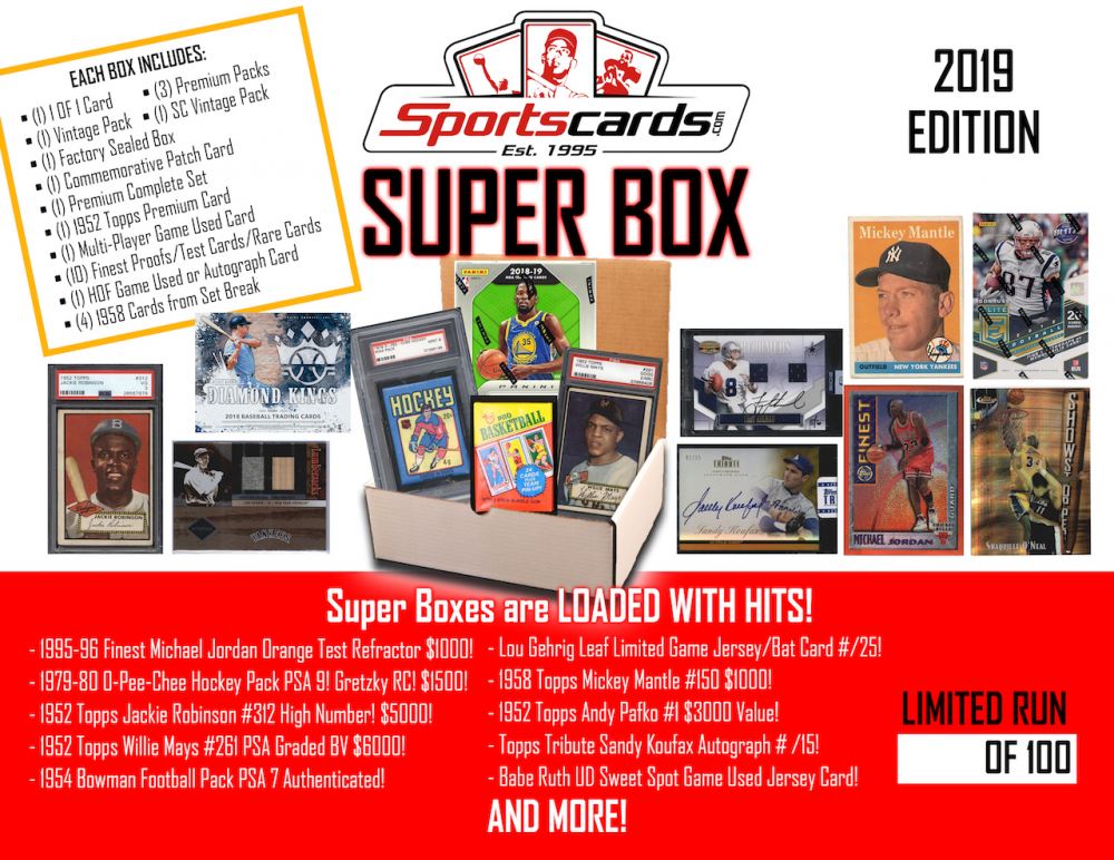 â€œSuper Box 2019â€ Mystery Sports Cards Box! 25+ Items Per Box! JAM ...