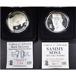 SILVER SAMMY SOSA & MARK MCGWIRE COINS