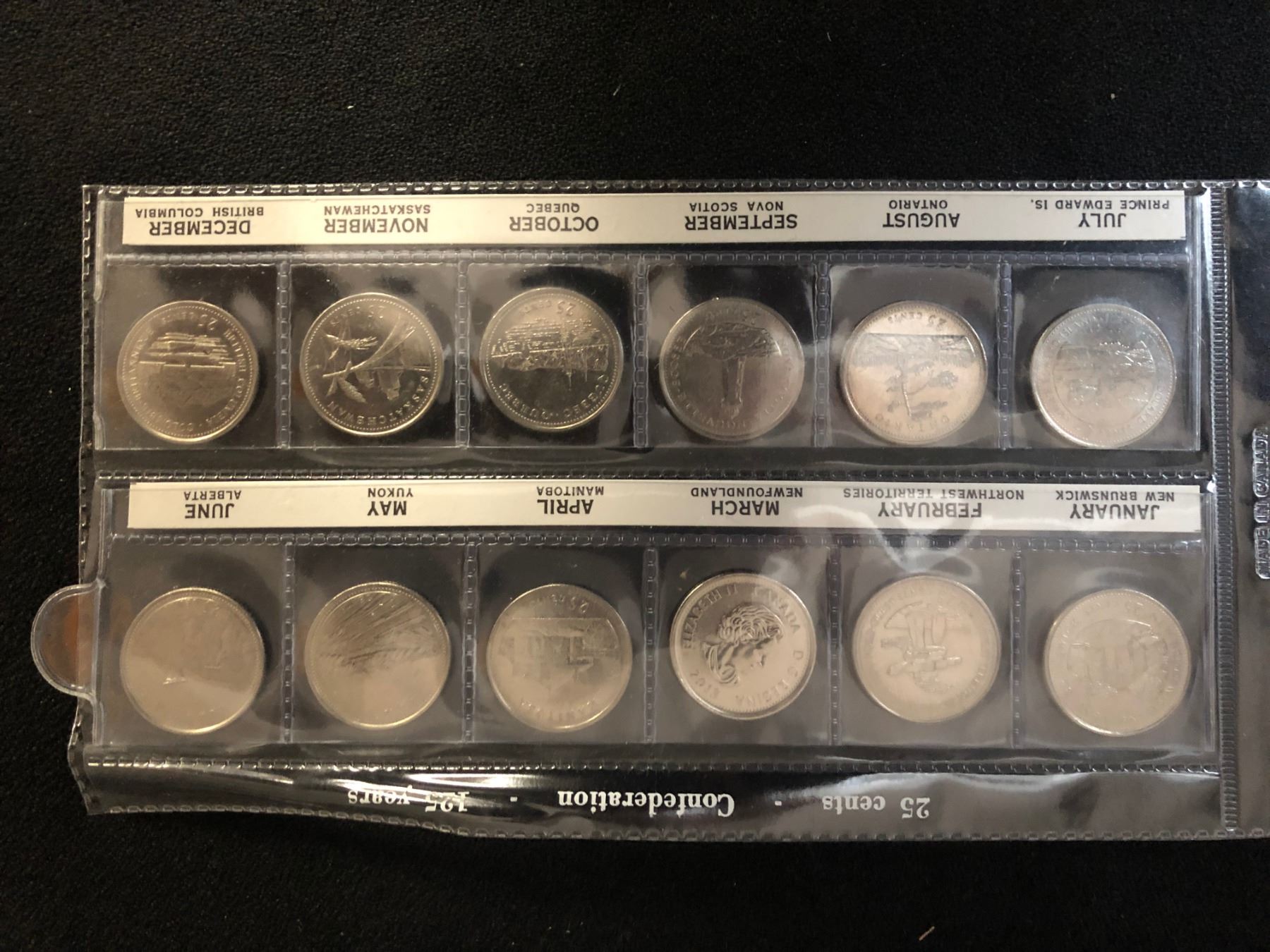 Canadian 125 Years Confederation Quarters Set