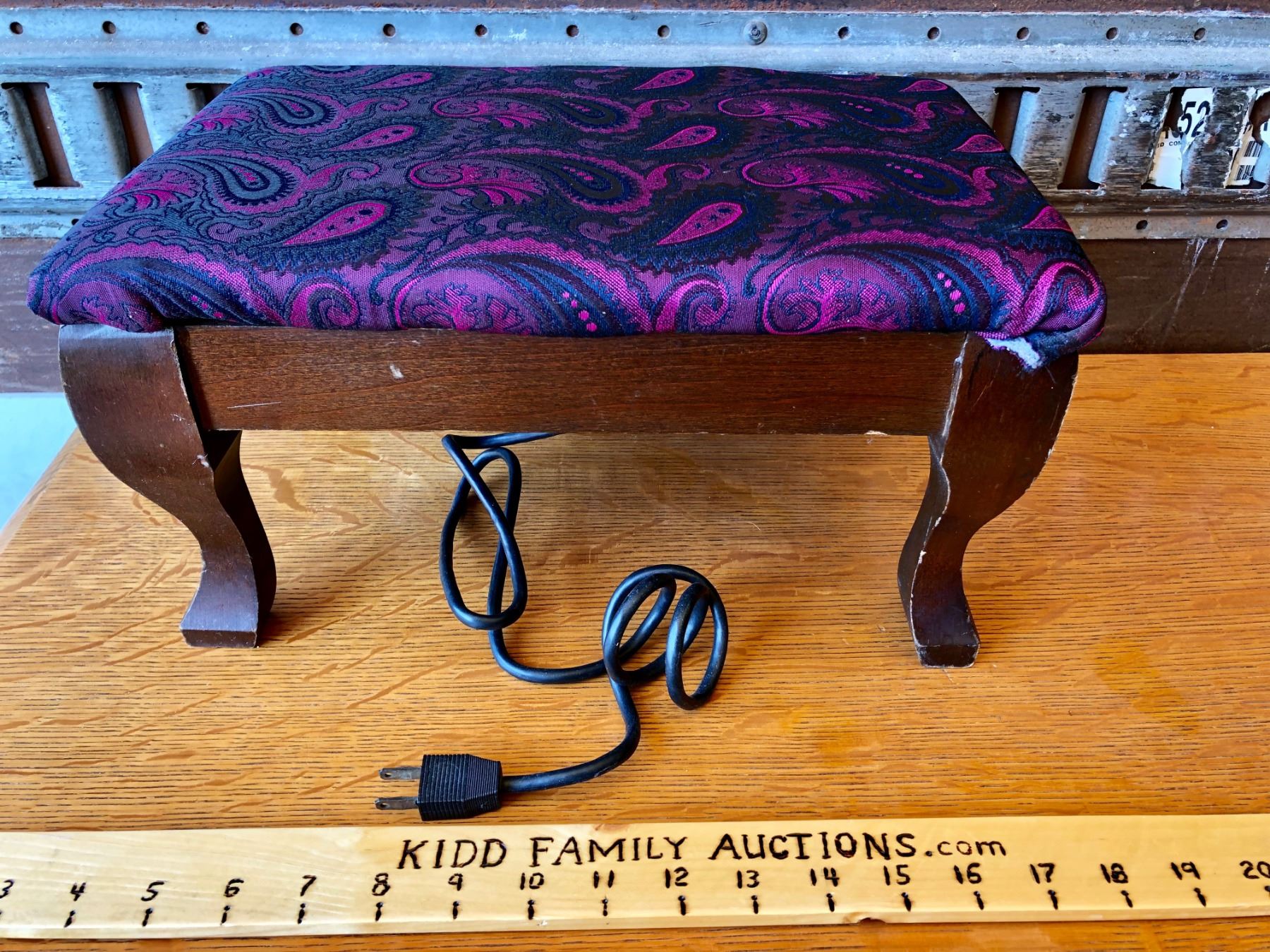 ANTIQUE HEATED FOOT STOOL