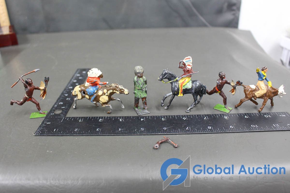 (6) Antique Lead Toy Cowboys and Indians