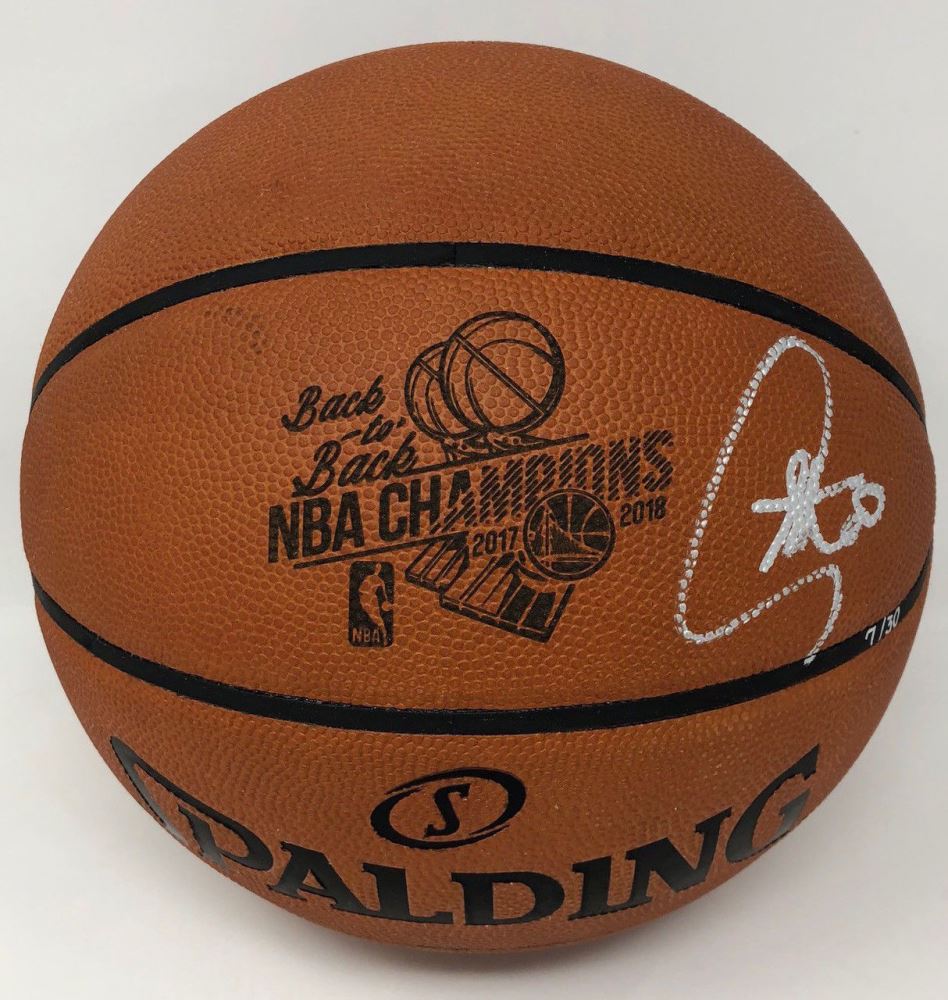 Stephen Curry Signed LE "Back-to-Back NBA Champions" Official NBA Game ...
