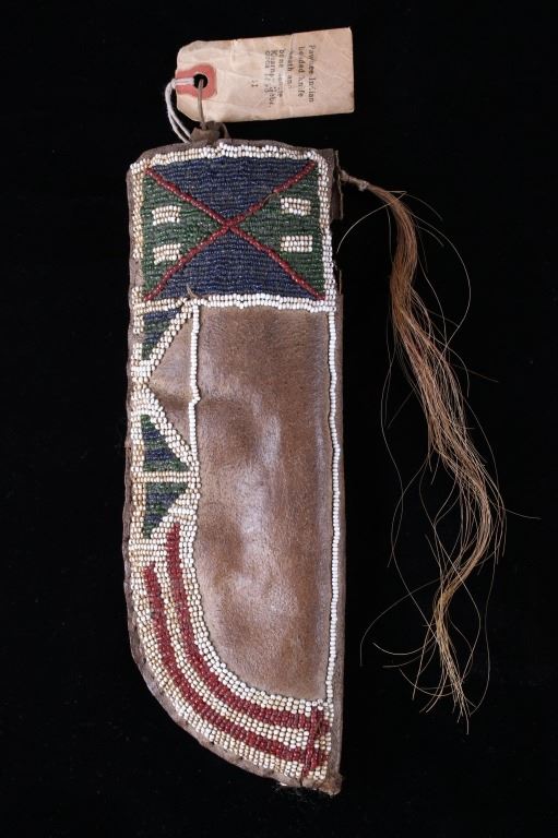 Pawnee Beaded Sheath & Stag Horn Knife c.1860-1870