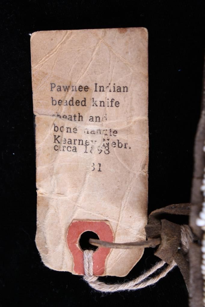 Pawnee Beaded Sheath & Stag Horn Knife c.1860-1870
