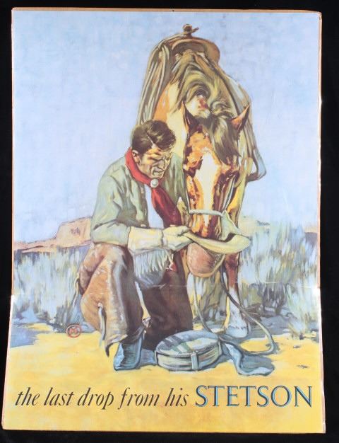 Mid 20th Century Last drop From His Stetson Poster