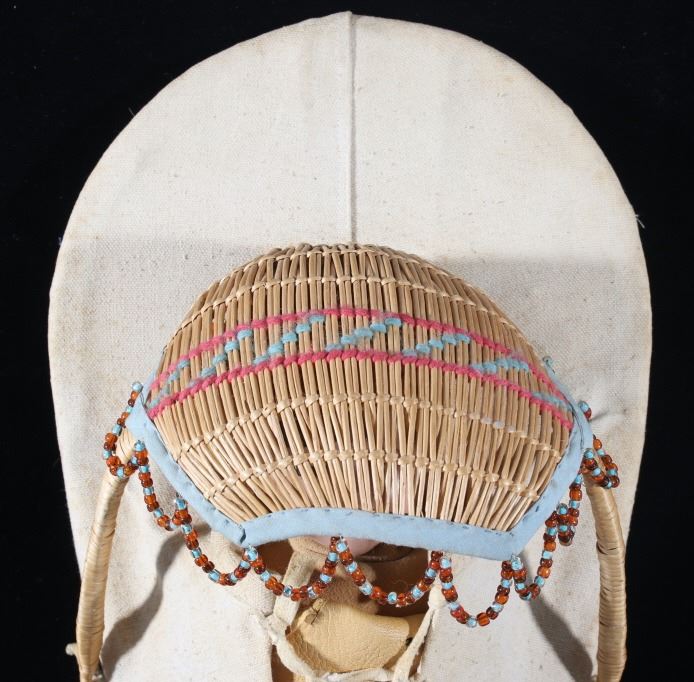 Shoshone Child's Cradle Board Carrier With Baby