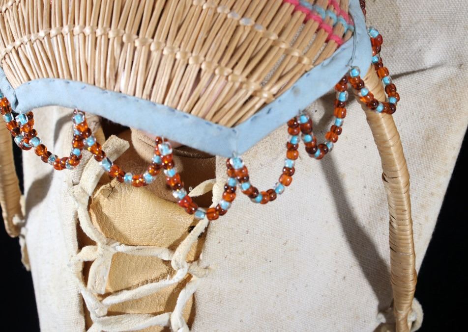 Shoshone Child's Cradle Board Carrier With Baby