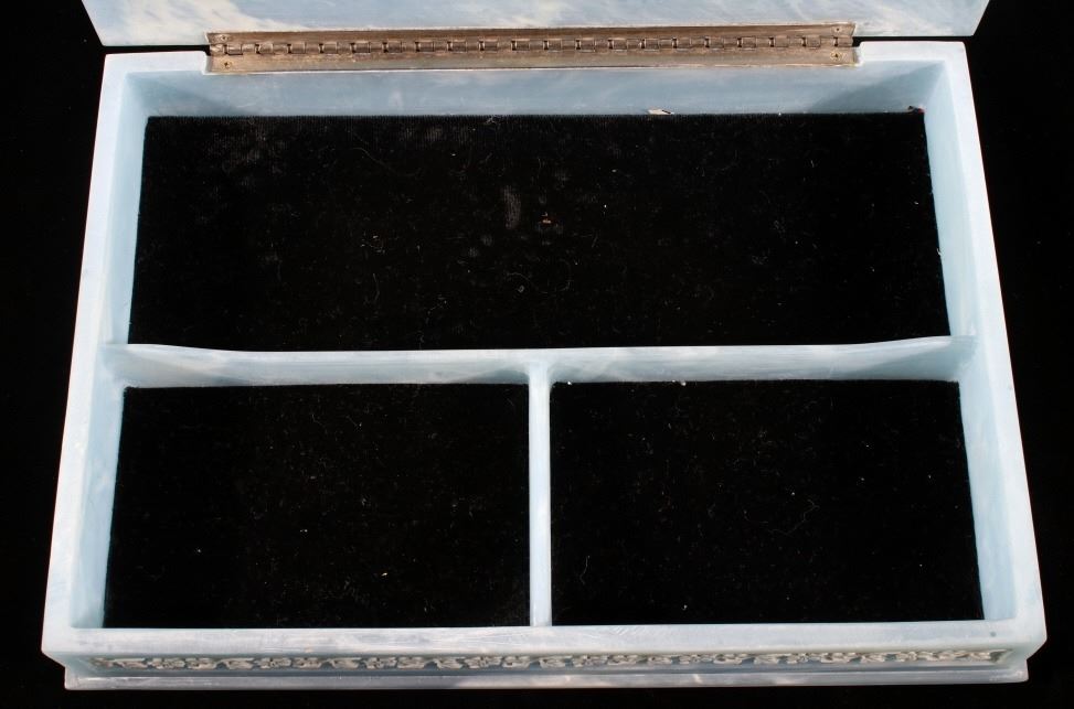 Handcrafted Blue Incolay Jewelry Box