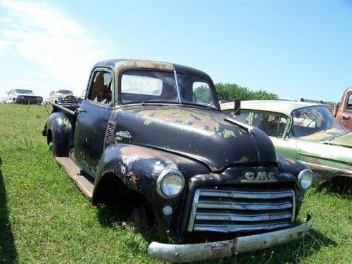 GMC 100 STEPSIDE- 1950'S?, BLACK, COMPLETE, HAS R