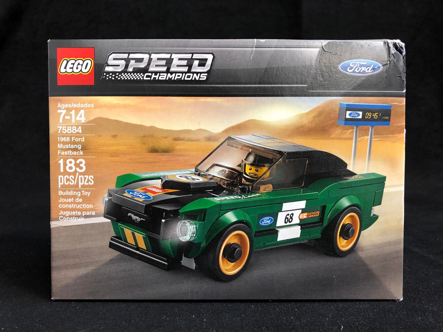 LEGO 1968 Ford Mustang Fastback RACE CAR SPEED CHAMPIONS 75884