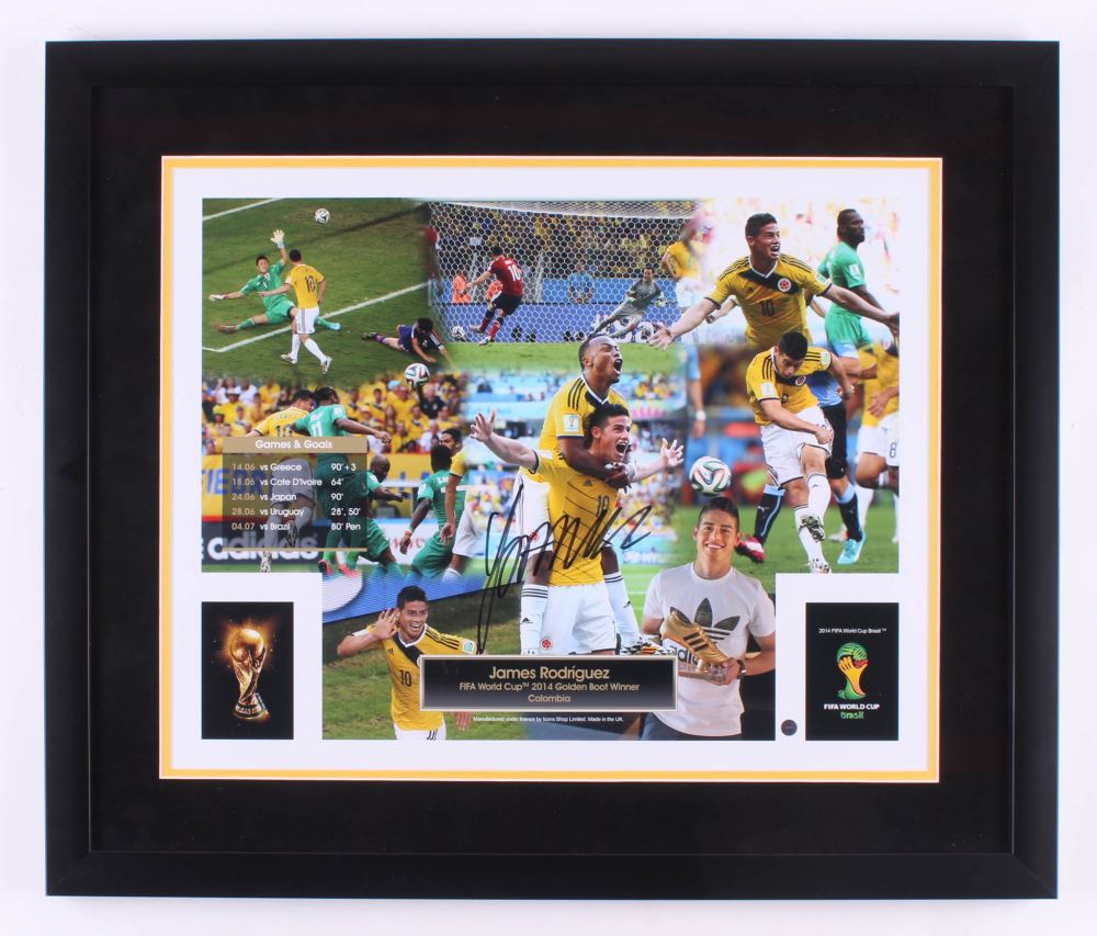 James Rodriguez Signed 2014 FIFA World Cup 22x26 Custom Framed Photo ...
