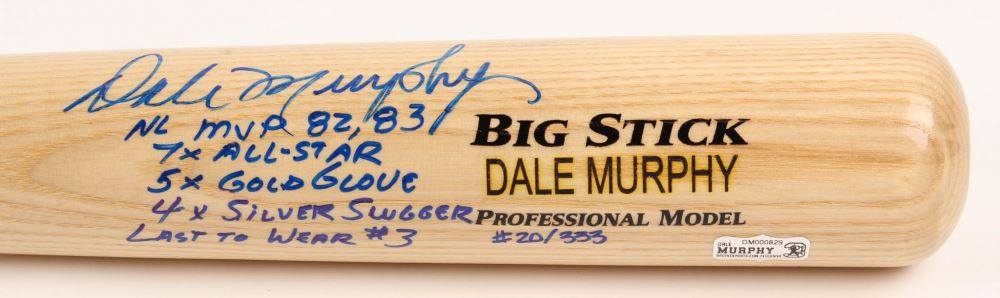 Dale Murphy Signed LE Rawlings Adirondack Player Model Baseball Bat ...