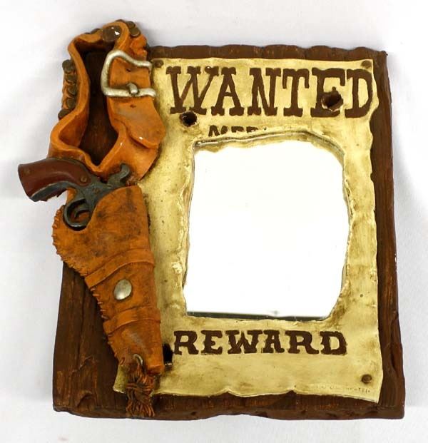 Wanted Poster & Pistol Cowboy Mirror