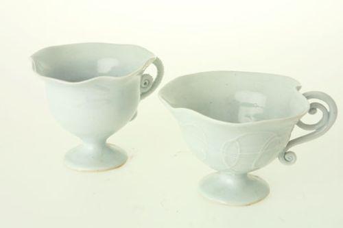 2 kaffekoppar, Tina Reuterberg, sign. Tina Reuter