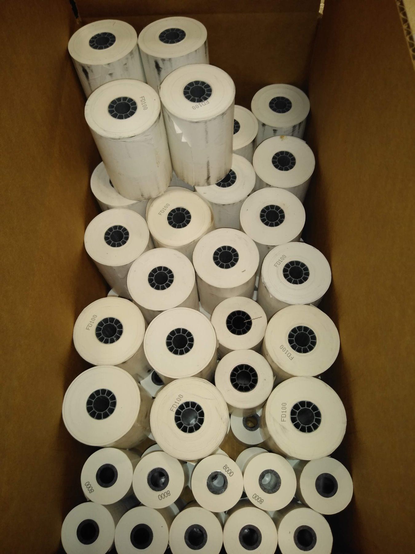 ASSORTED ROLLS OF PAPER TAPE - FD100 AND 8000