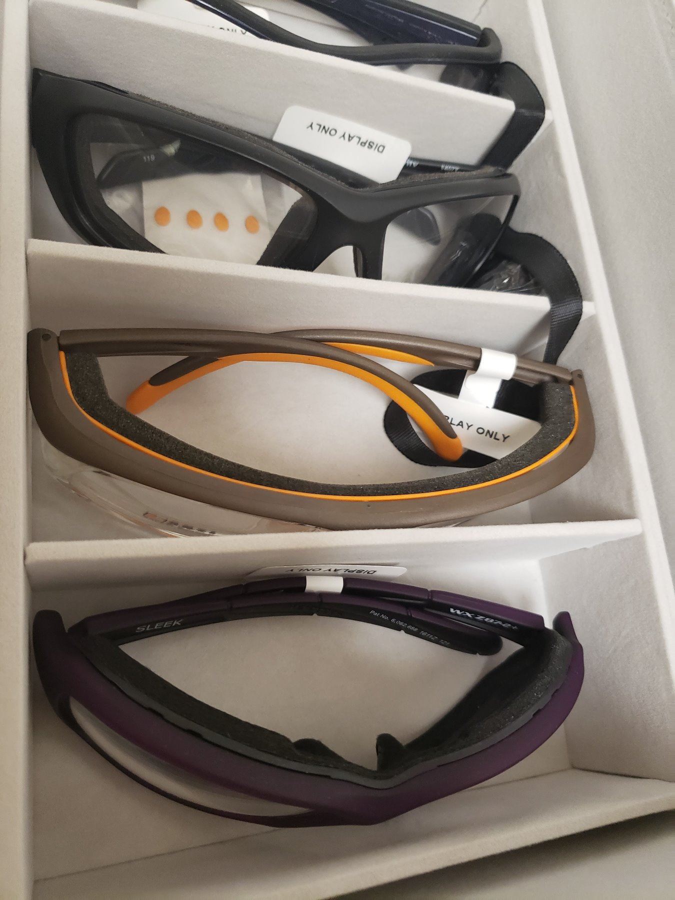 32 PAIRS OF SAMPLE GLASSES BY PROTEC EYEWEAR WITH CASE