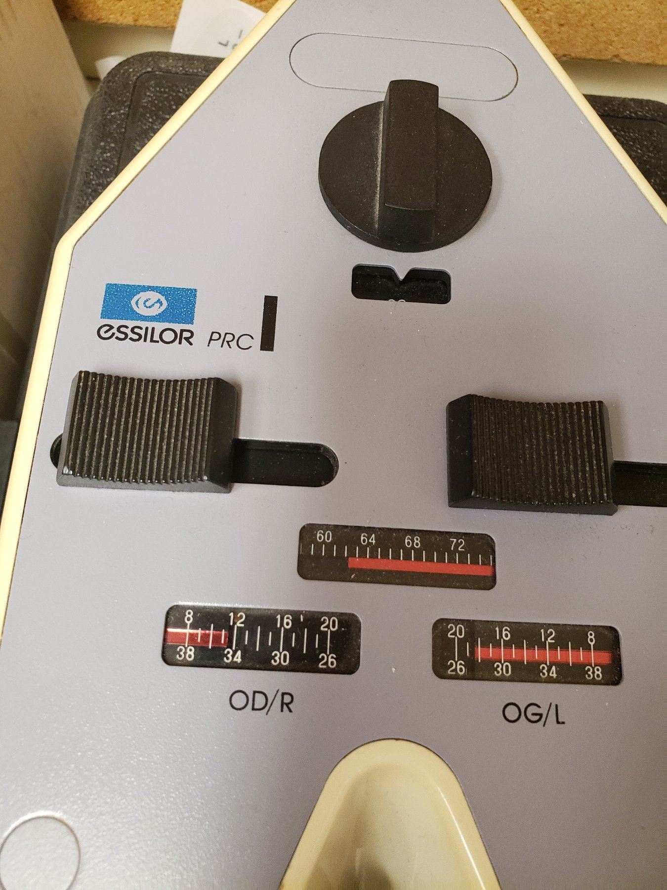 LOT OF 2 ESSILOR PRC PUPILOMETERS WITH 1 CASE (SECOND ONE FOR PARTS)