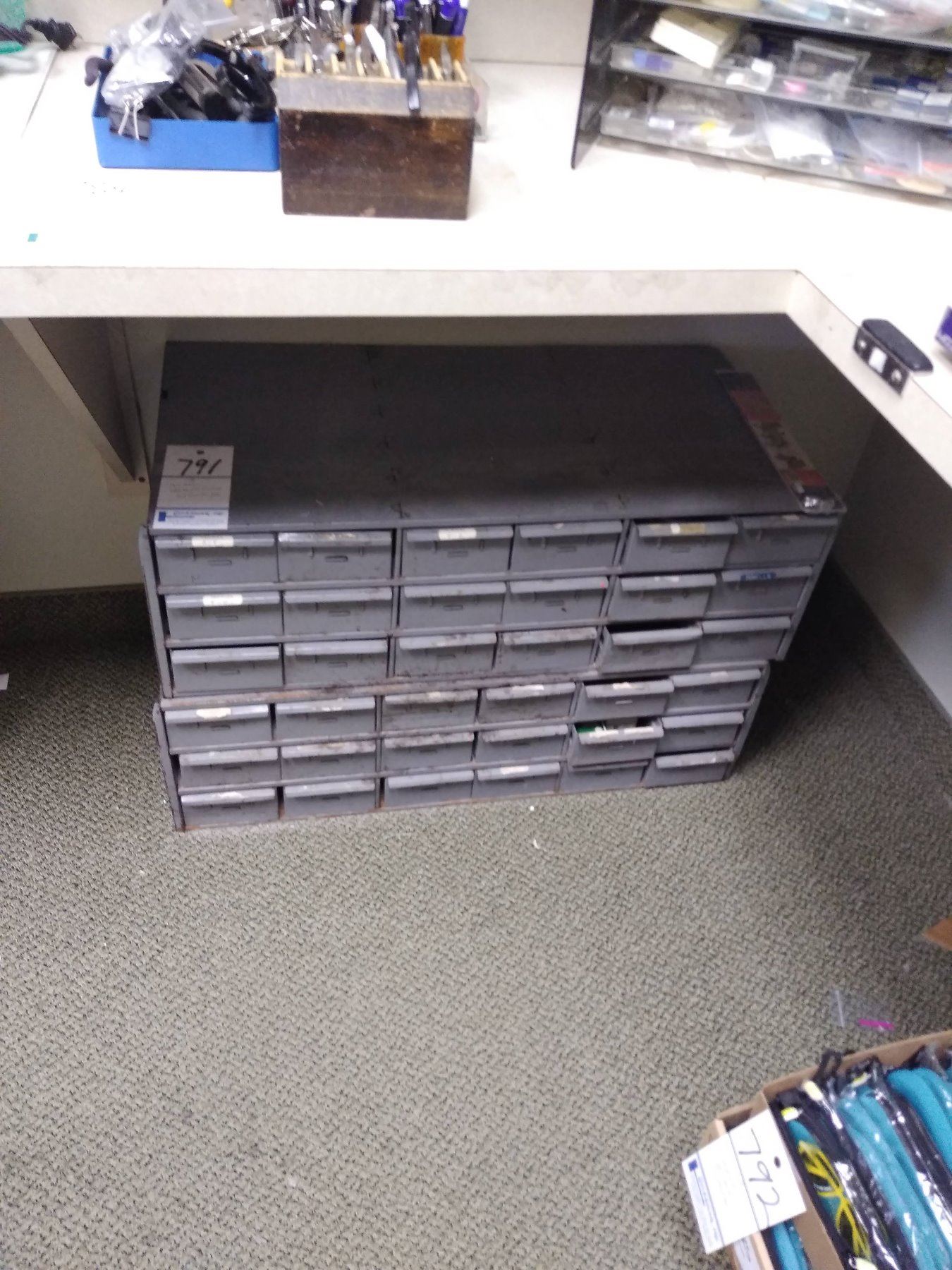 METAL SORTER CABINETS WITH CONTENTS