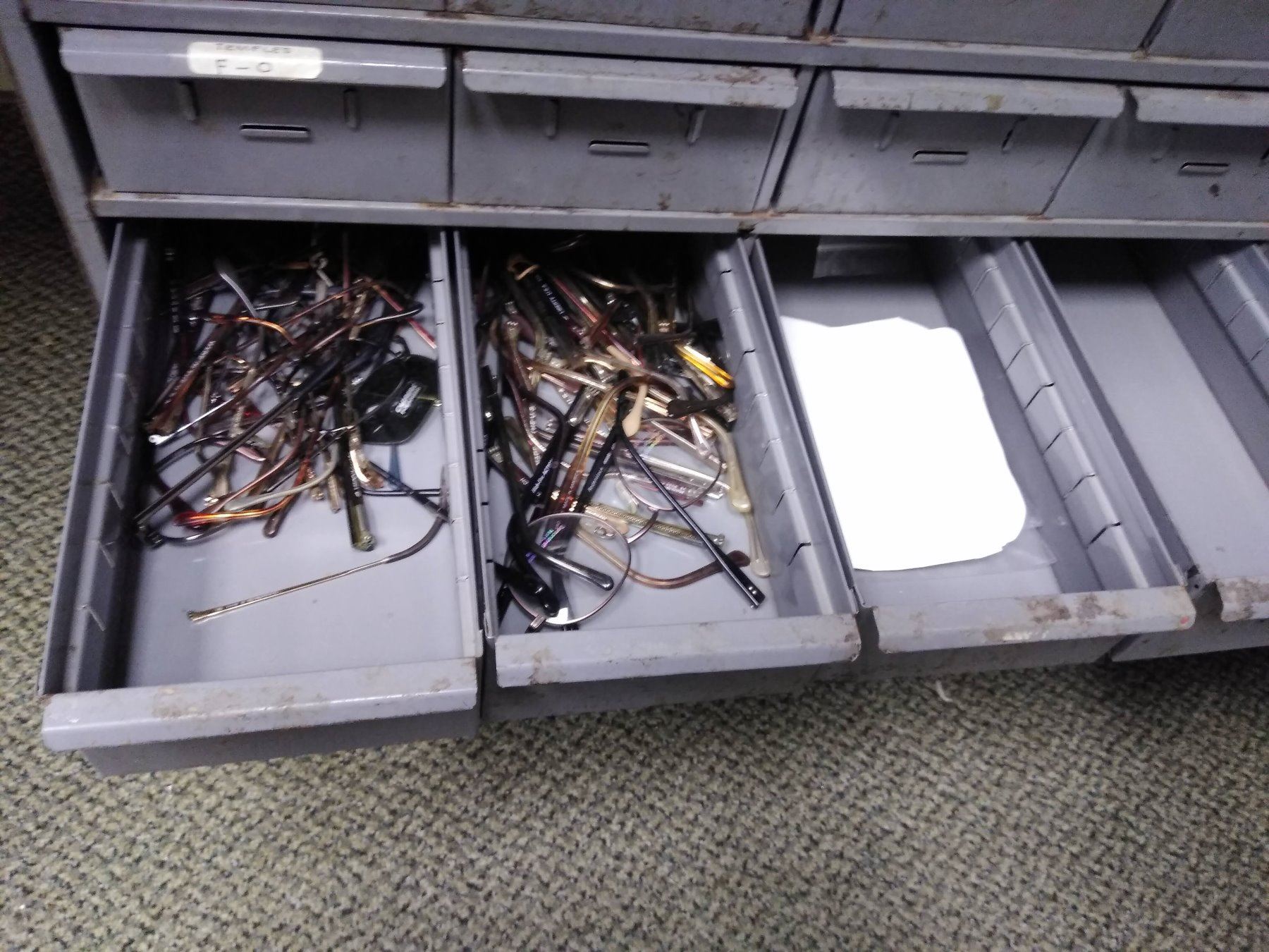METAL SORTER CABINETS WITH CONTENTS