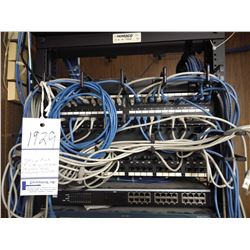 HOMACO RACK WITH LINKSYS EF3124 24 PORT 10/100 ETHERNET SWITCH