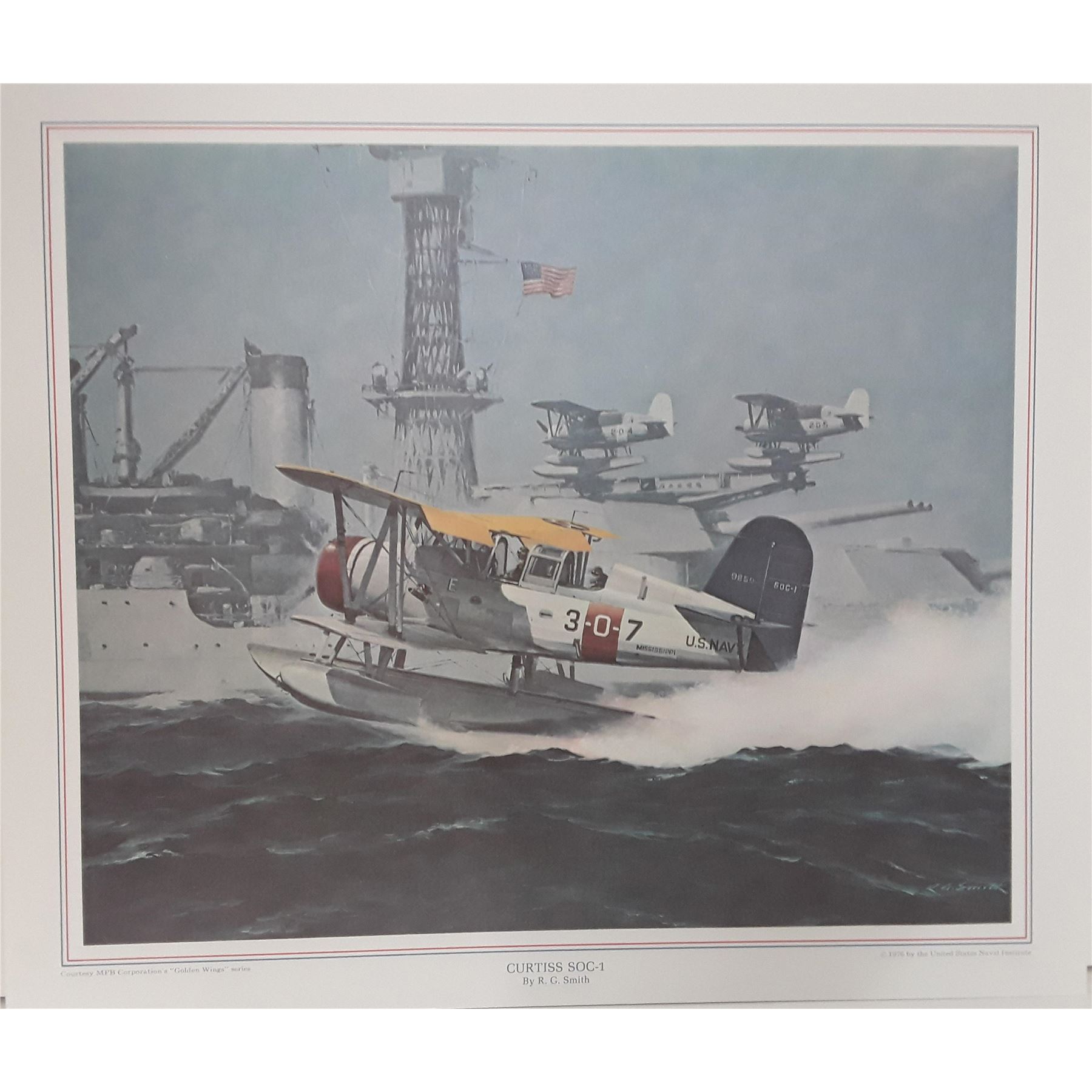 Collection of Six US Naval Aircraft Lithographs