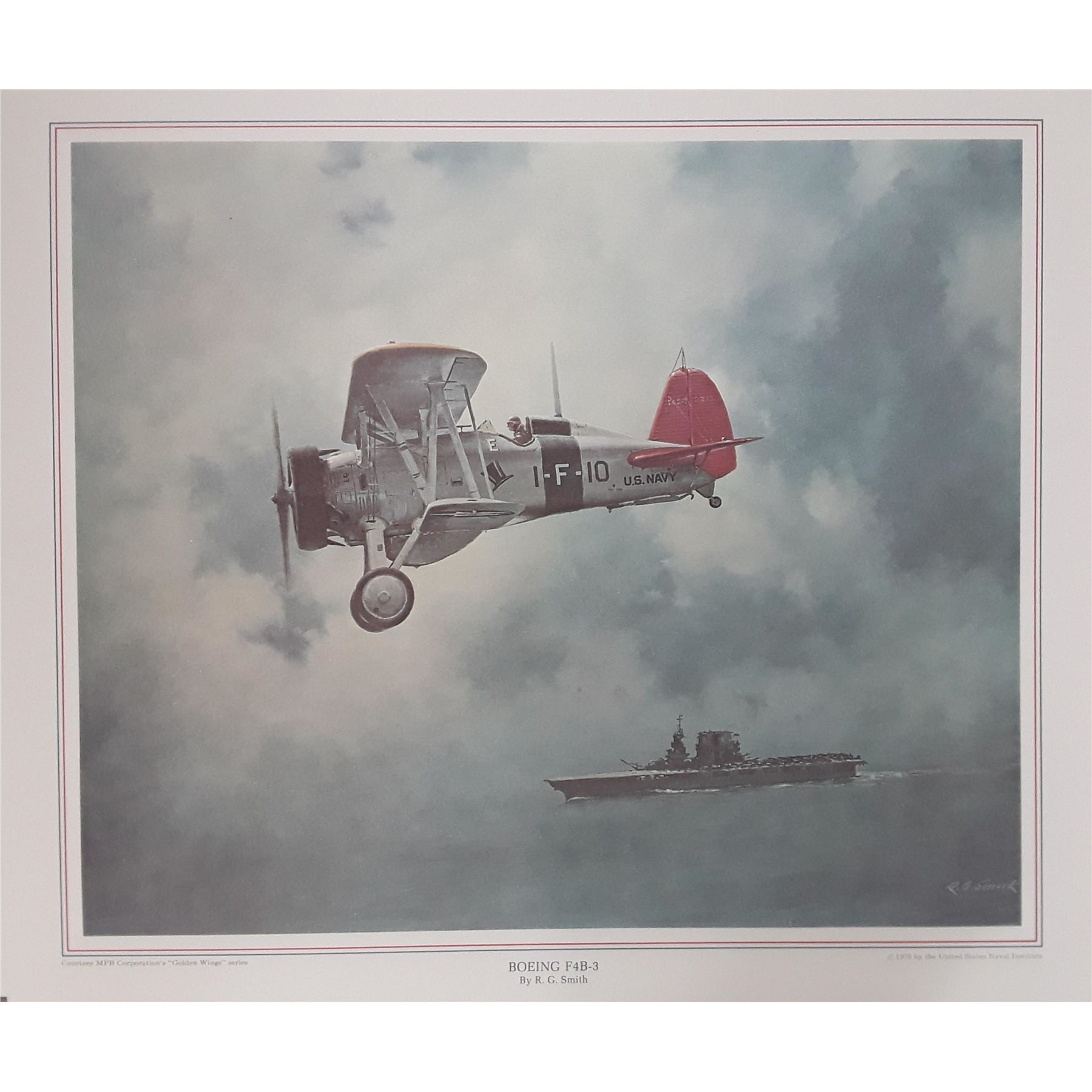 Collection of Six US Naval Aircraft Lithographs
