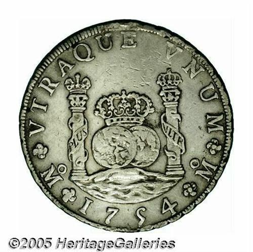 Mexico. Ferdinand VI Pillar 8 Reales 1754-MF, KM1