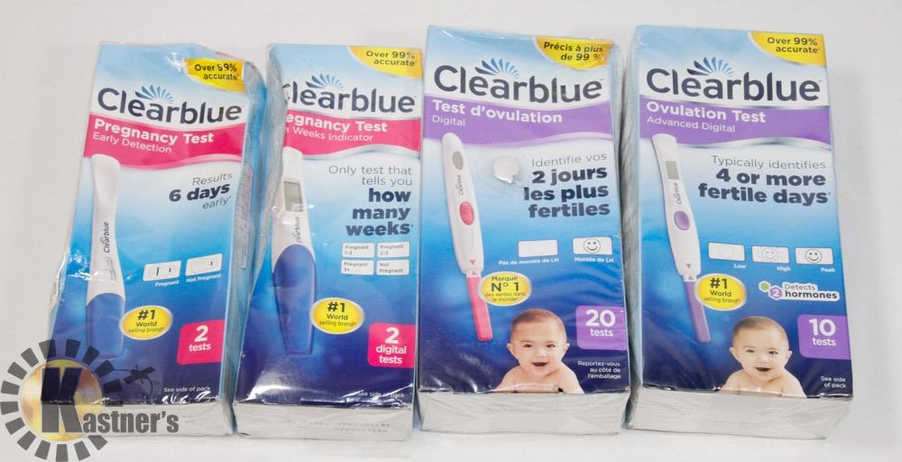 BAG OF CLEAR BLUE PREGNANCY TESTS AND OVULATION