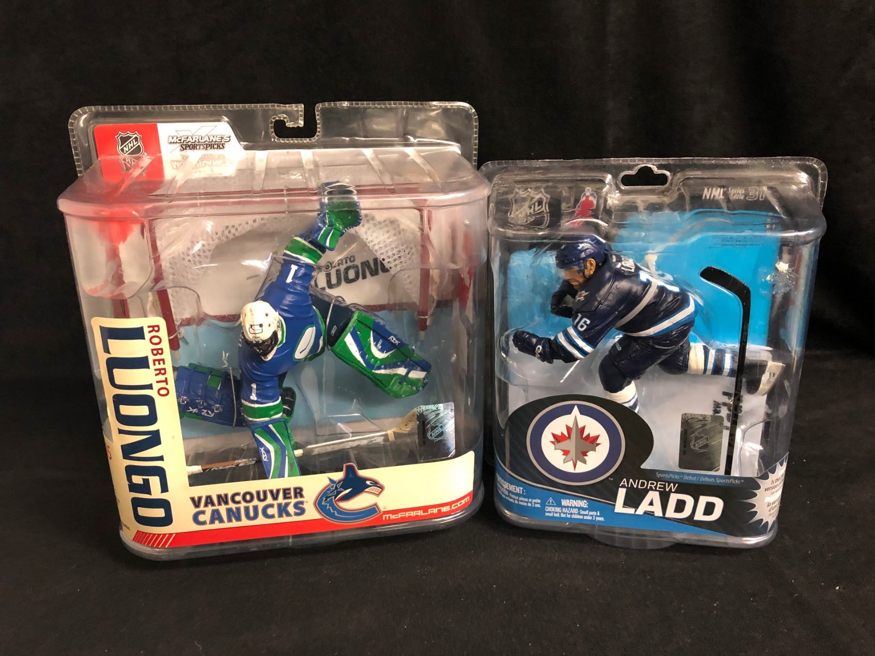 McFARLANE'S SPORTPICKS ROBERTO LUONGO & ANDREW LADD HOCKEY FIGURES LOT