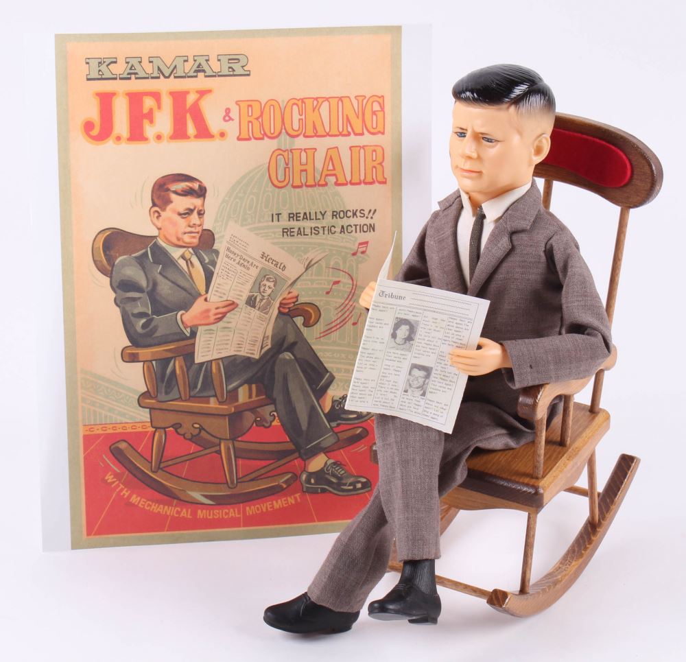 Vintage John F. Kennedy LE Kamar Doll with Rocking Chair (Kamar LOA)