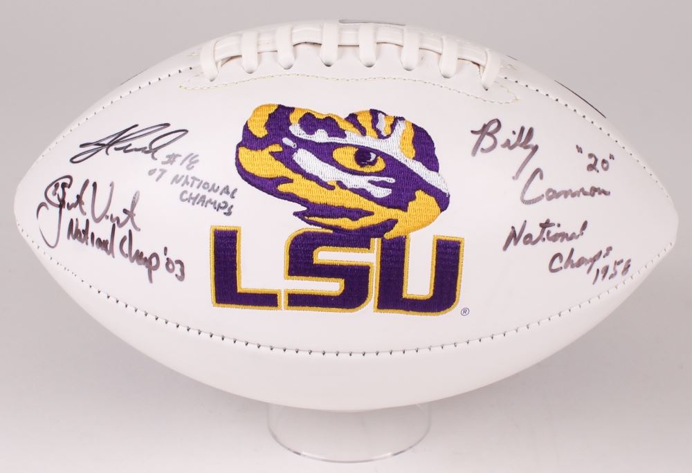 Billy Cannon, Justin Vincent Jacob Hester Signed LSU Tigers Logo ...