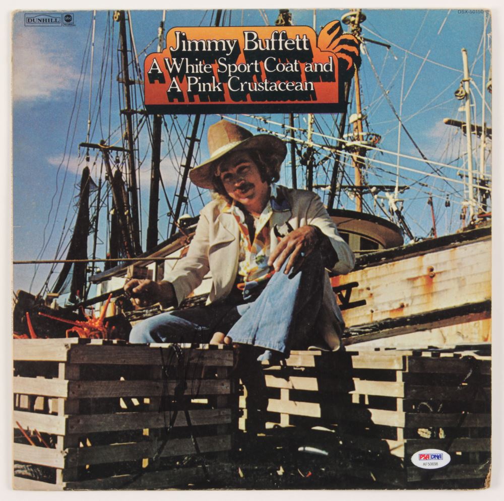 Jimmy Buffett Signed "A White Sport Coat and A Pink Crustacean" Vinyl ...