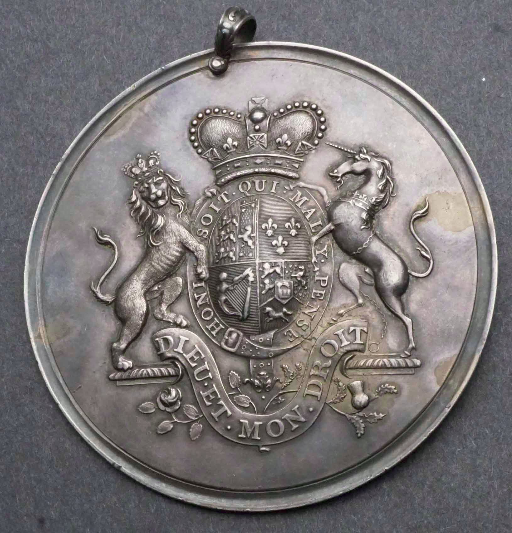 George III Large Silver Peace or "Indian Chief" Medal. Undated, Young Bust.