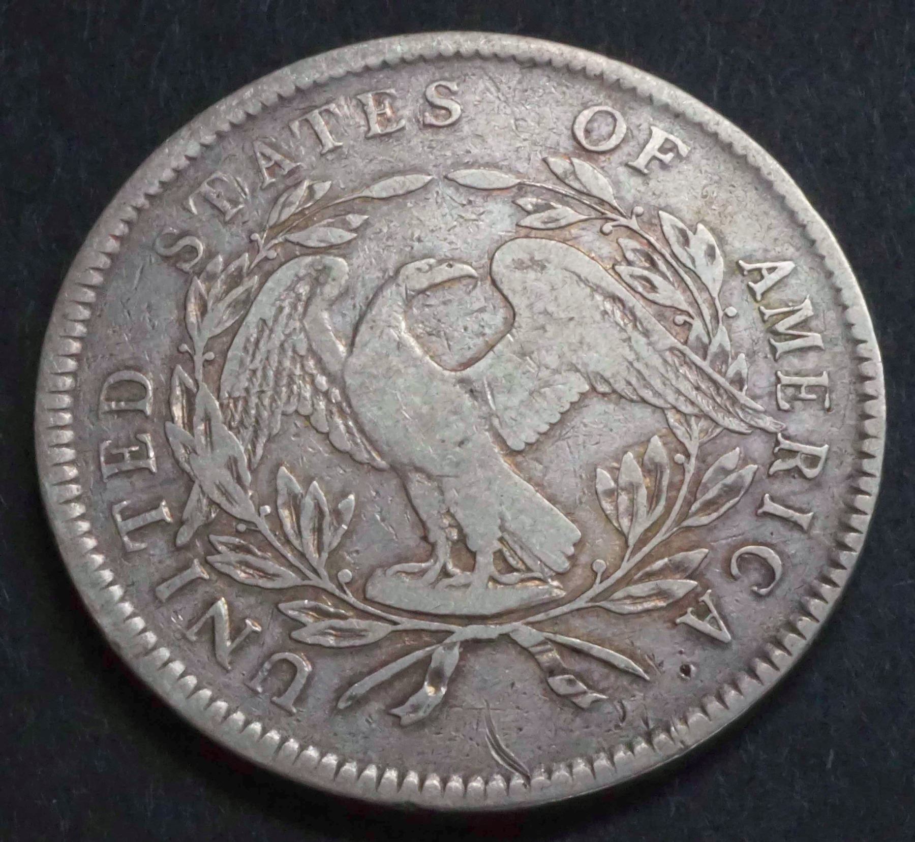 USA Silver Dollar 1795 Flowing Hair Three Leaves Fine Condition