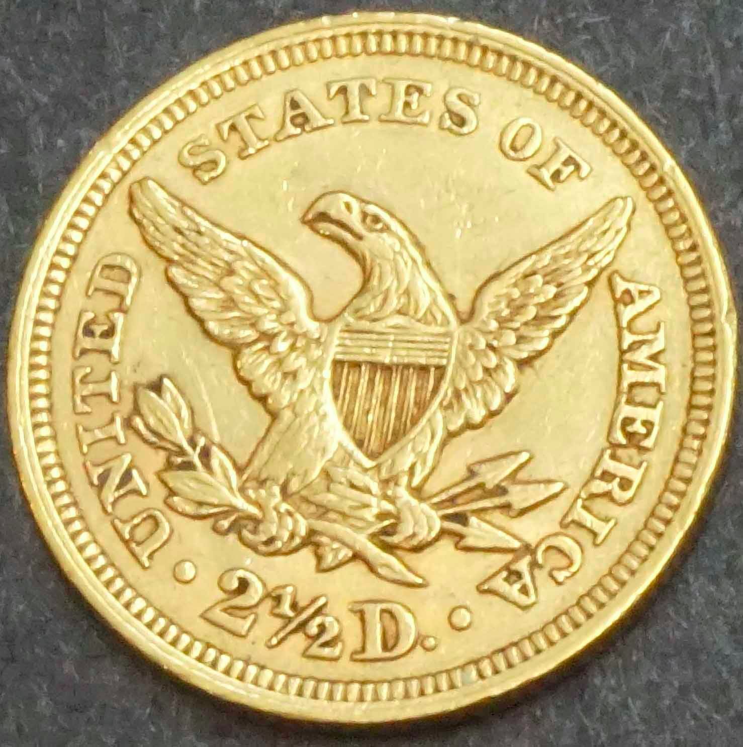 USA 1856 2 1/2 Dollars Gold Coin Quarter Eagle Very Choice AU