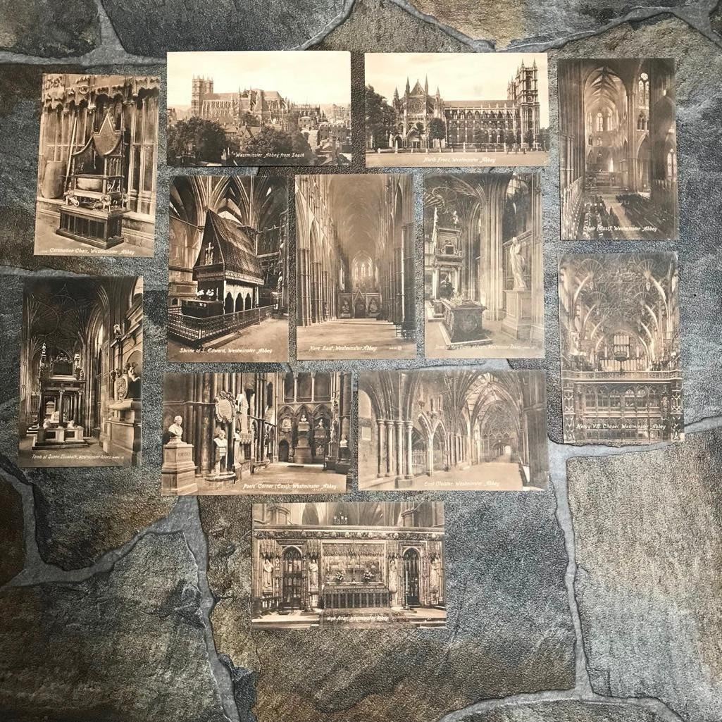Group of EArly 1900's Grand Tour Postcards, Westminster Abbey, London ...