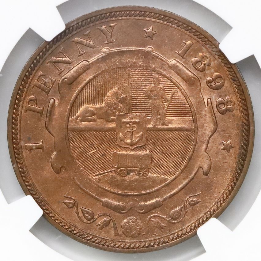 South Africa Bronze 1 Penny 1898 NGC MS 64 RB Daniel Frank south-africa-bronze-1-penny-1898-ngc-ms-64-rb-daniel-frank