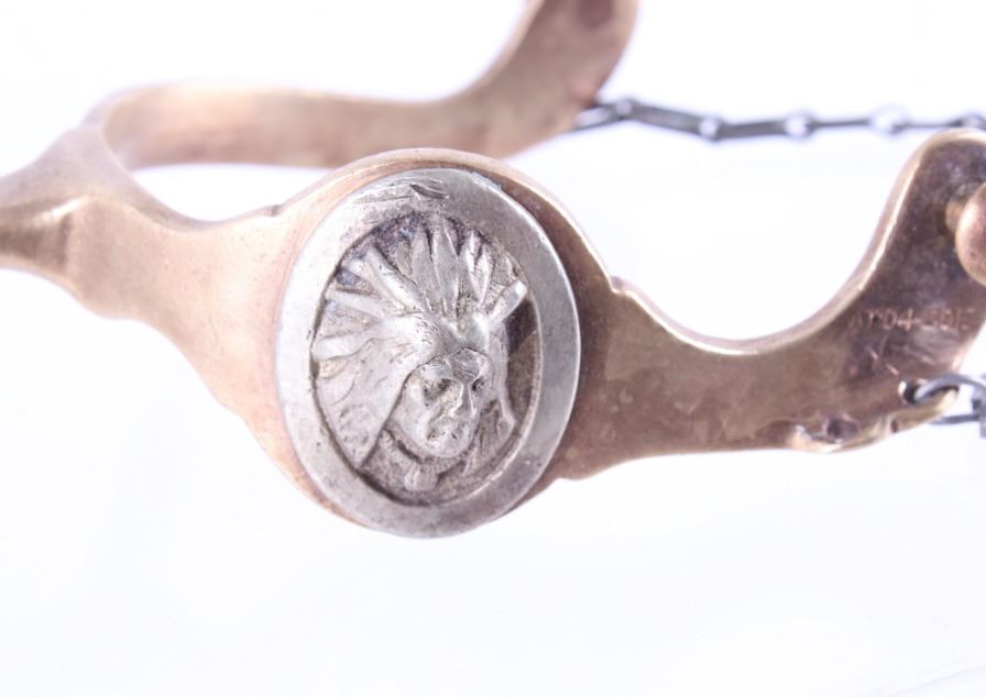 Buermann Hercules Bronze Indian Chief Head Spurs