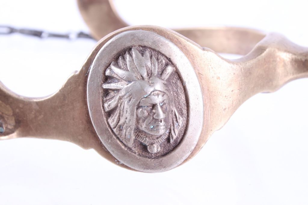 Buermann Hercules Bronze Indian Chief Head Spurs