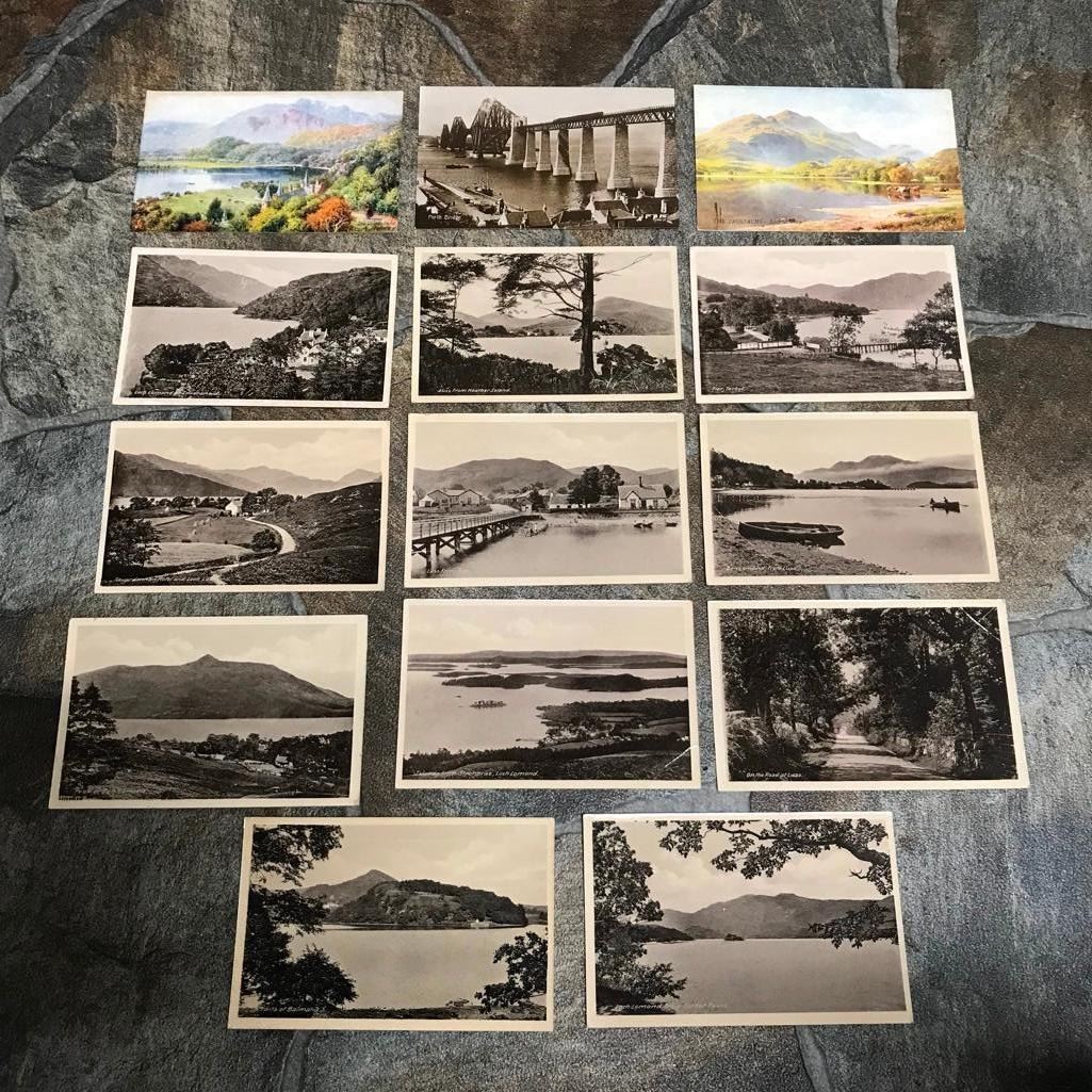 Collection of Early 1900's Grand Tour Scenic Scotland Lochs Postcards