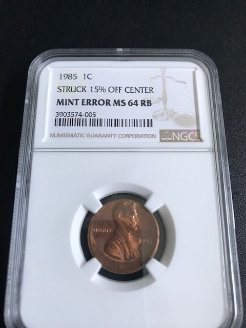 1985 1 Cent Mint Error Coin
