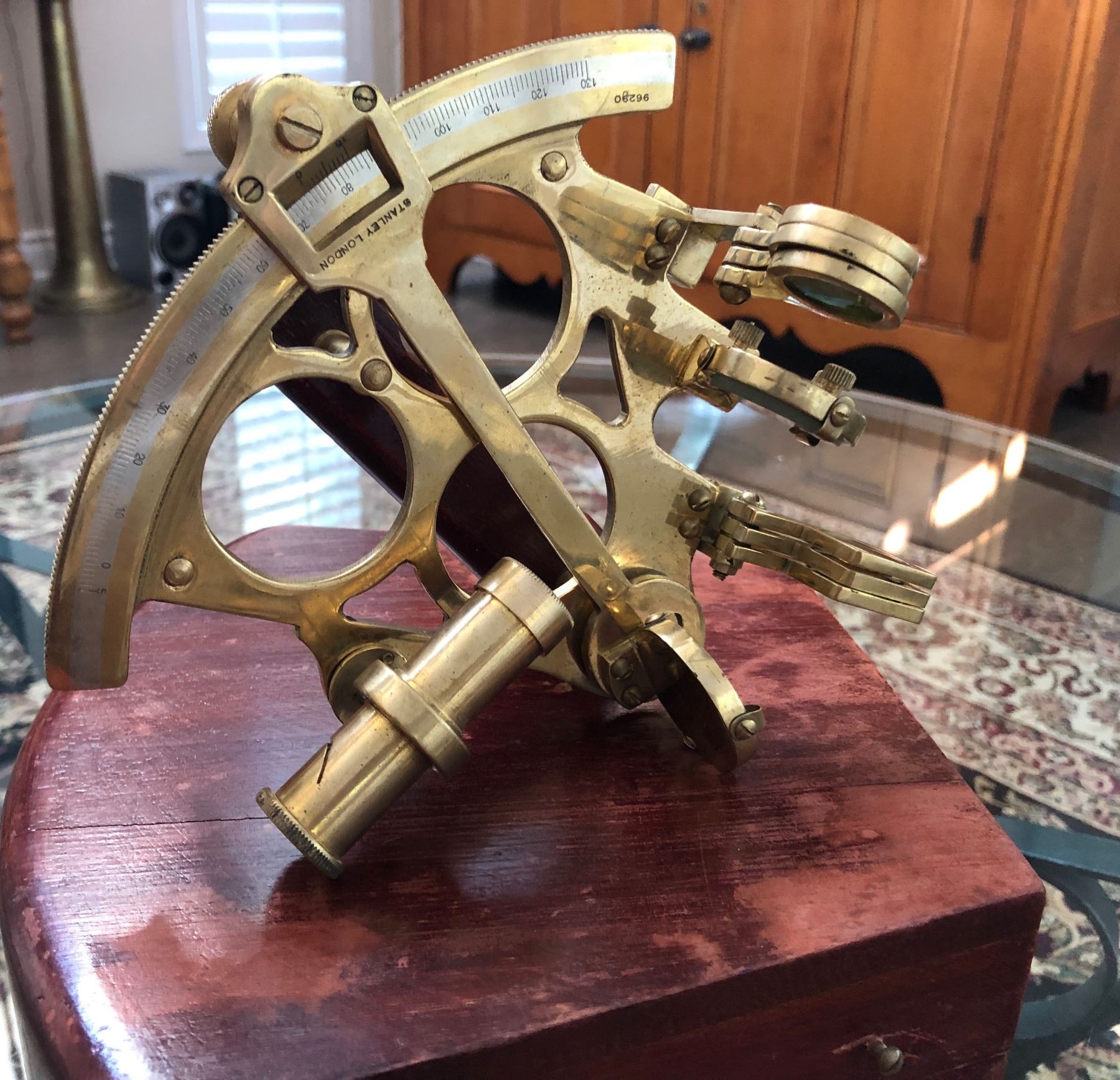 Brass Nautical Sextant With Case Stanley London