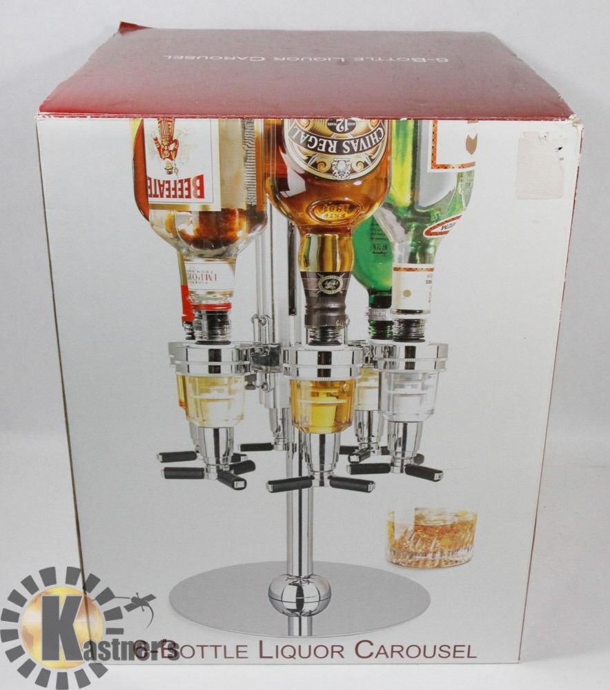 NEW 6 BOTTLE LIQUOR CAROUSEL
