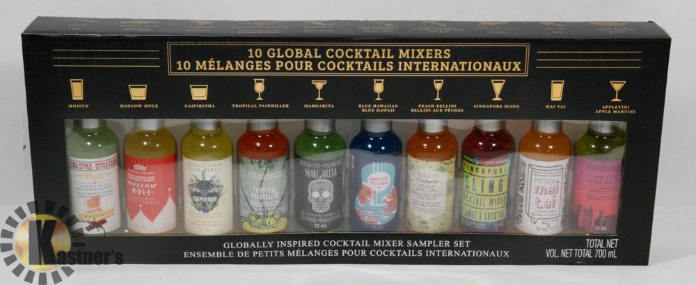 10PC GLOBAL COCKTAIL MIXERS SAMPLER SET