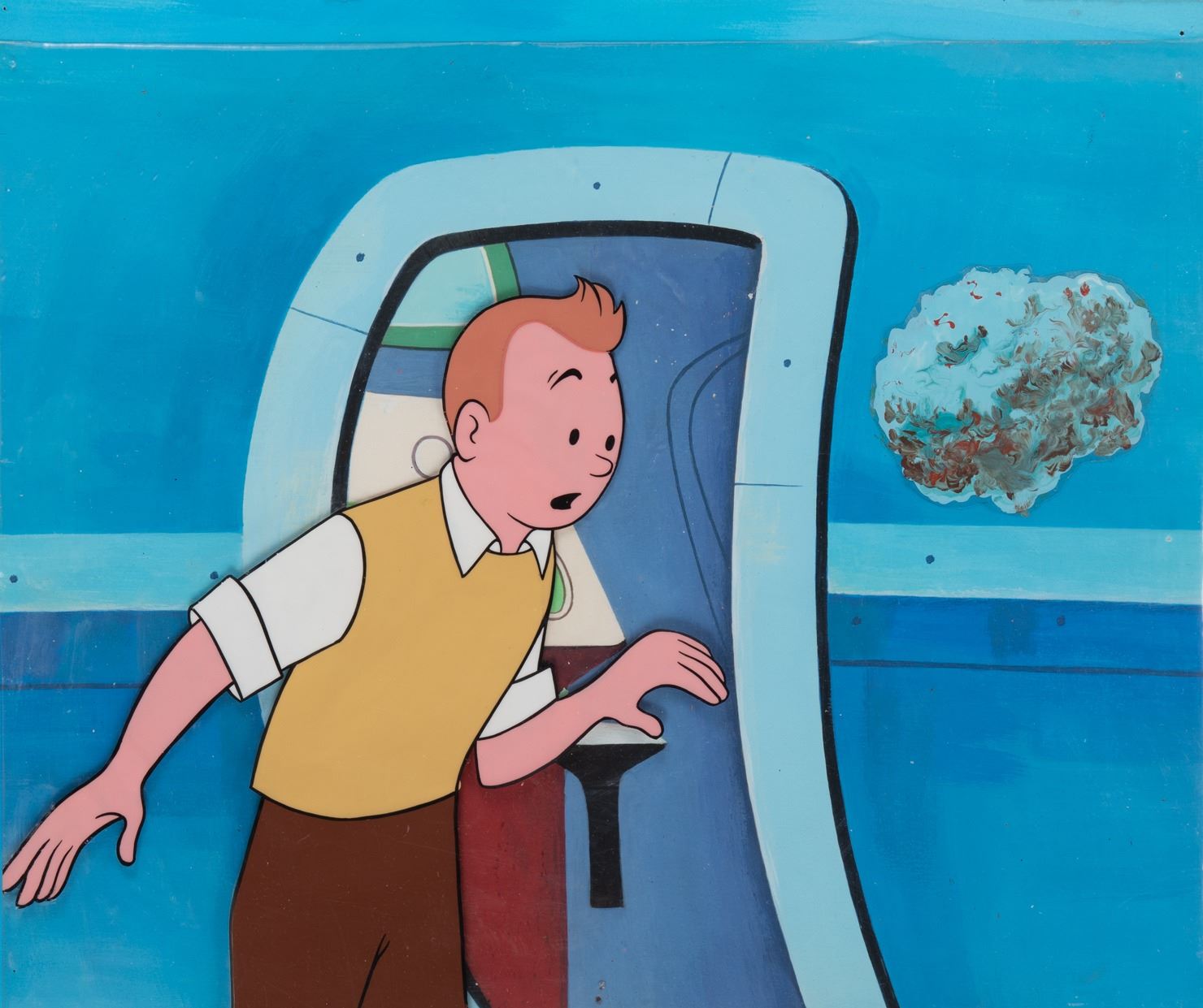 'Tintin' production cel on a production background from Hergé's ...