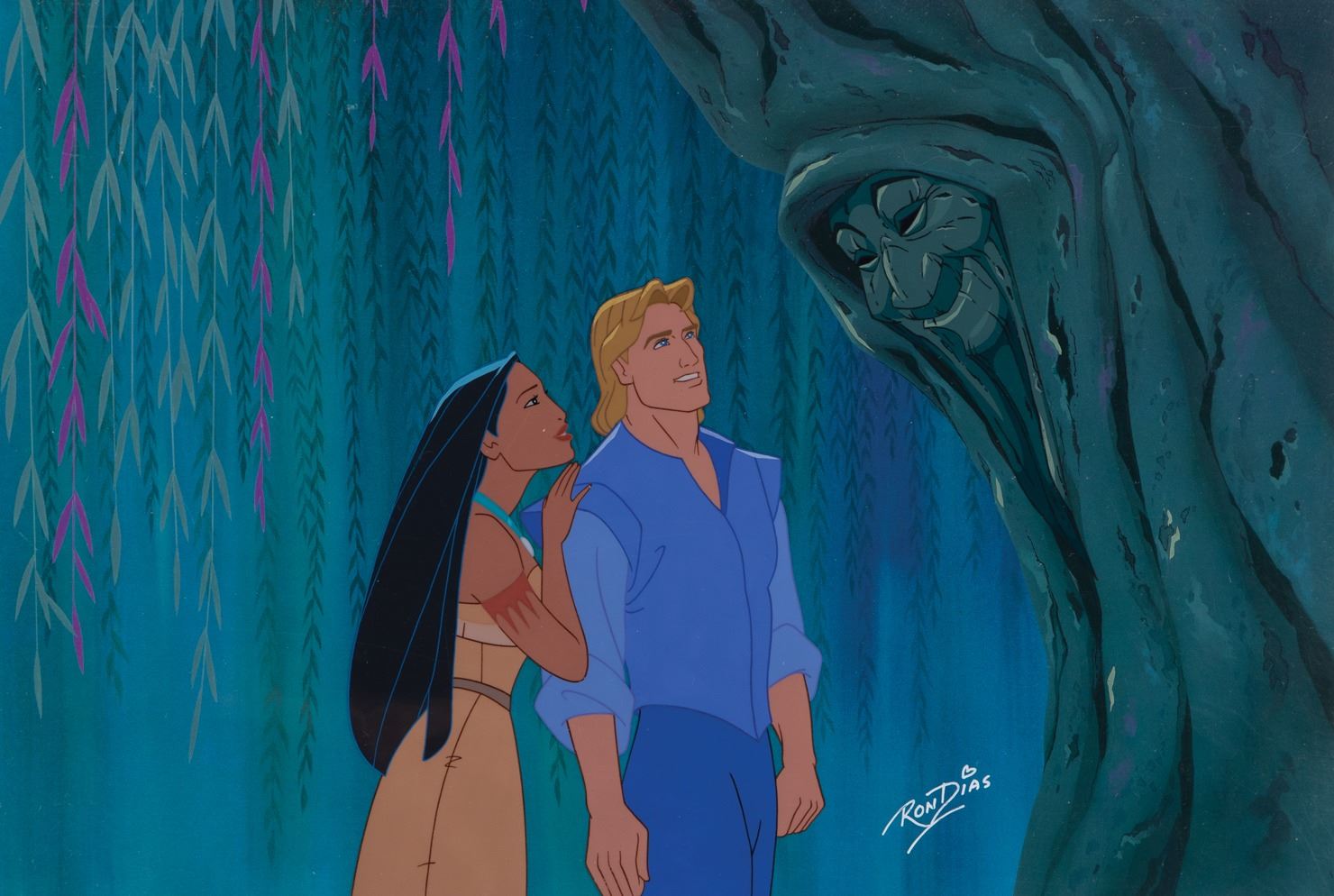 Ron Dias color model cel of 'Pocahontas' and 'John Smith' from ...