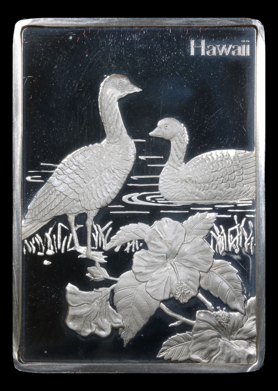 Hawaii State Flower & Bird Hibiscus & Nene Goose 1.4 oz..925 Sterling ...